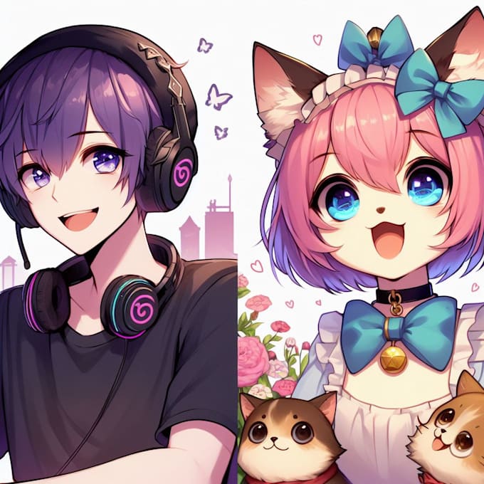 Draw anime art style vtuber illustration fanart character live2d avatar ...