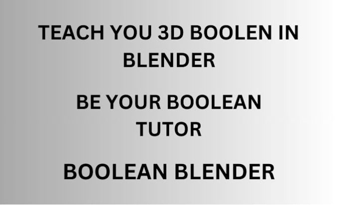 Teach you 3d boolean uses in blender by Benny_studios | Fiverr