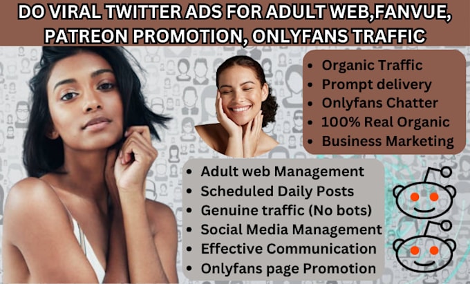 Do viral twitter ads for adult web, fanvue, patreon promotion, onlyfans traffic by Dey_kim01 ...