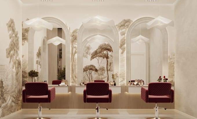 Do 3d spa design, hair salon, beauty salon with realistic 3d rendering ...