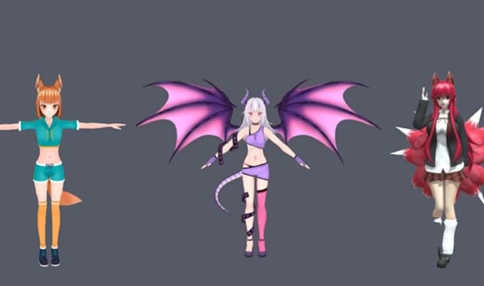 Create custom vrchat avatar, 3d furry avatar, anime character modelling ...