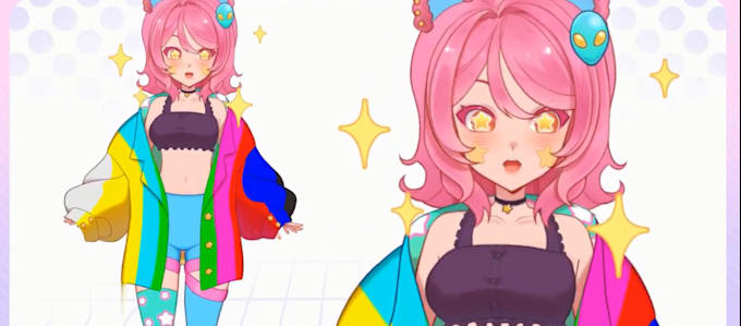 Draw and rig live2d vtuber model, 2d vtuber model, live2d vtuber ...