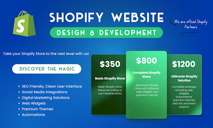 Build shopify store as offical shopify partners by Khizar_crmmvmnt | Fiverr