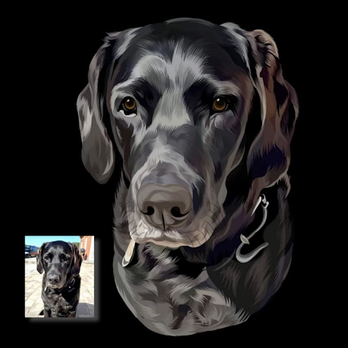 Make a beautiful vector pet portrait for you by Dedechebonk | Fiverr