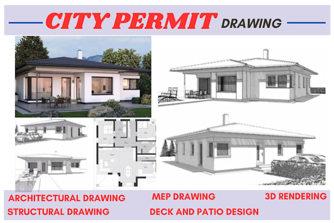 Draw city permit site plans, floor plans, foundation plans, and framing ...