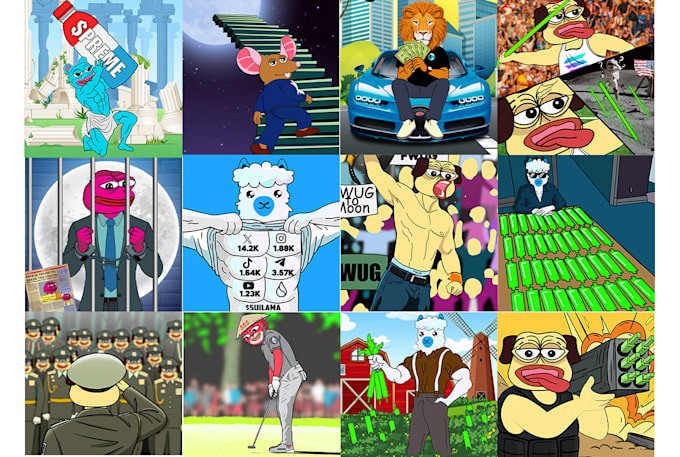 Design memes posts for meme coins, crypto meme arts, utility token by ...