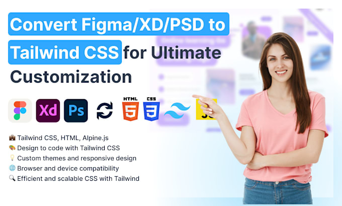 Convert Figma Xd Psd To Tailwind Css Responsive Design By Rachel Mesel Fiverr