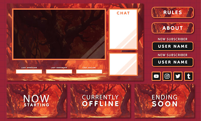 Design anime vtuber twitch or youtube stream overlay by Icrown_studio ...