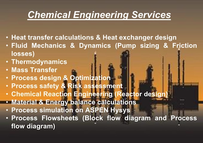 Assist you in chemical engineering tasks by Azeem075 | Fiverr