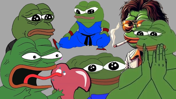 2d 3d pepe character coin logo funny meme art animated gif sukuna meme ...