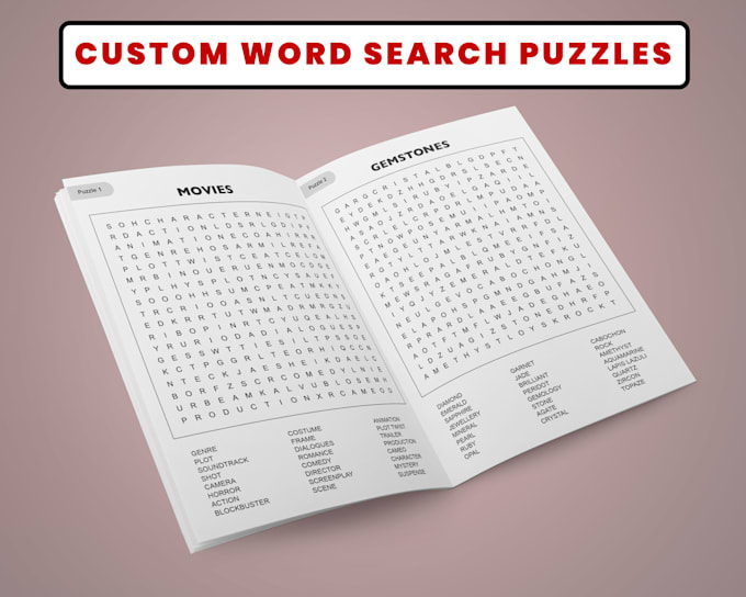 Create custom word search puzzles by Mapin_ | Fiverr