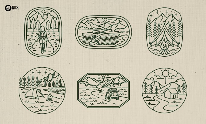 Create vintage monoline design, illustration for your brand by Nick_std ...