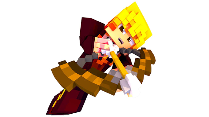 Make your minecraft 3d skin render or key art for your preview by ...