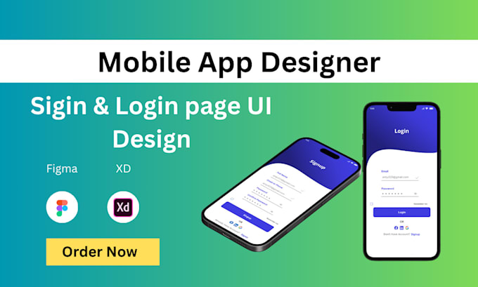 Design login signup ux ui screen, mobile app by Amjadhussain249 | Fiverr