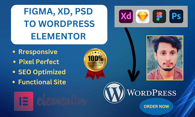 Convert figma to elementor, psd to elementor, xd to elementor wordpress by Sajjad_idrees | Fiverr