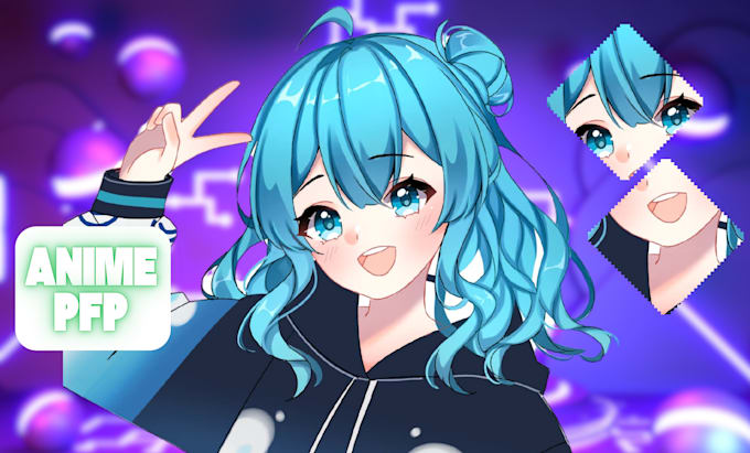 Draw anime character for avatar, pfp, icon, album cover, and vtuber by ...