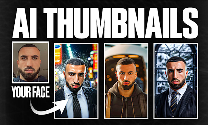 Create ai generated thumbnails with your face by Martinbaca2 | Fiverr