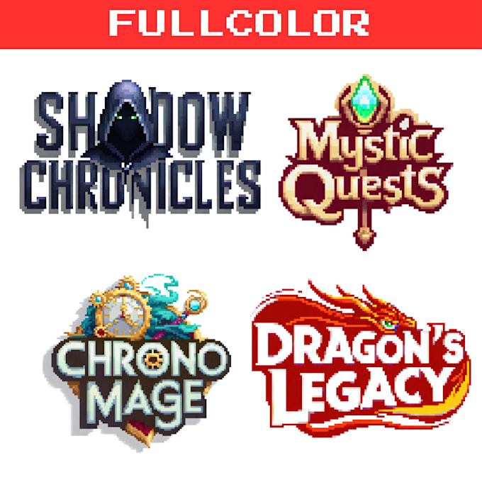 Create outstanding pixel art game logo designs by Alexandreinking | Fiverr
