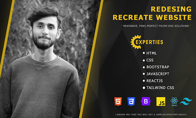 Redesign recreate duplicate any website into reactjs by Kashifali82 | Fiverr