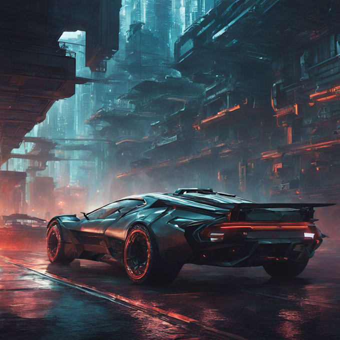 Do a cyberpunk art work, futuristic by Hymgolden | Fiverr