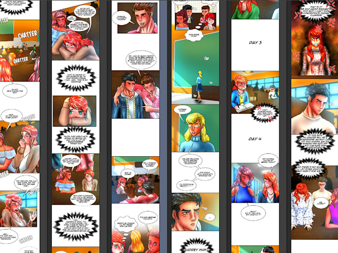 Draw a full webcomic chapter based off your script by Divikun | Fiverr