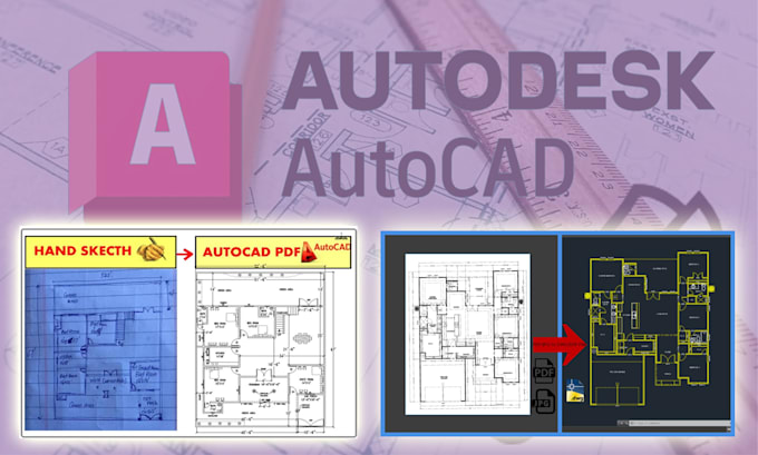 Convert your hand drawn sketches to autocad floor plan by Bilal_arch | Fiverr
