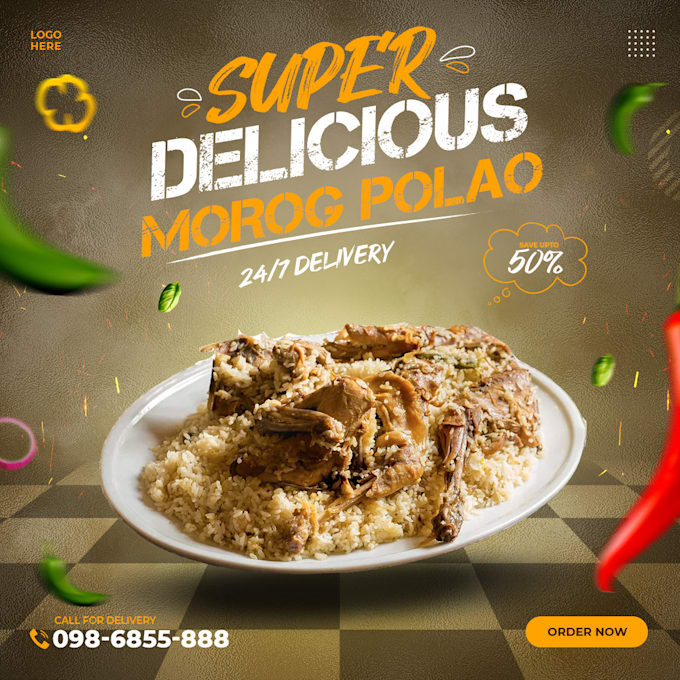 Design food handout, restaurant pamphlet, social media advert design by ...