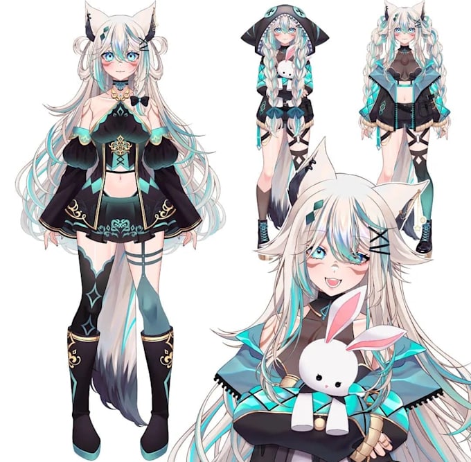 Draw cute live2d vtuber avatar model for vtuber studio, prpr, and rigging