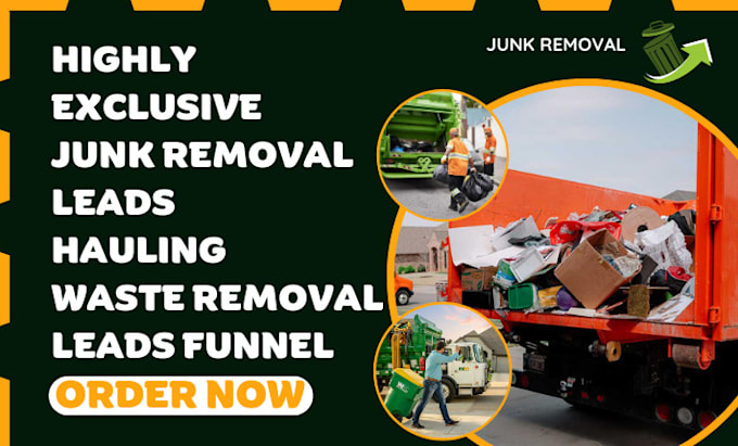 Generate hauling leads junk removal landing page waste disposal leads ...