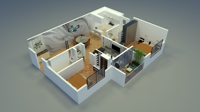 Visualize 3d floor plan vray render in short time by Sa_fahim777 | Fiverr
