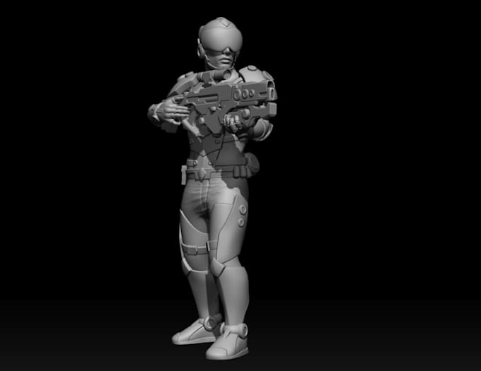 Anime 3d model, printable 3d character, zbrush sculpting, stl file for ...