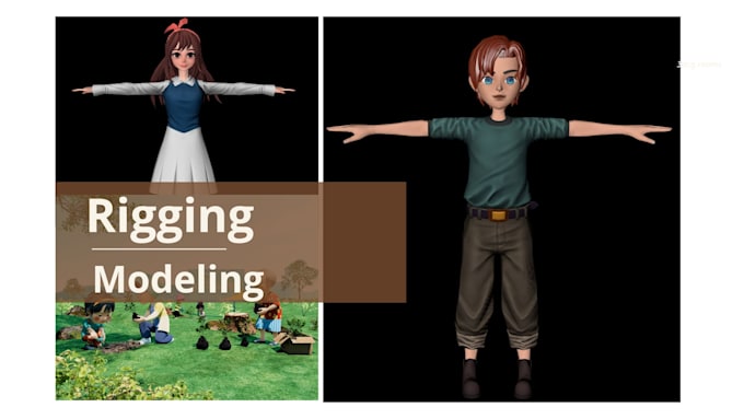 3d modeling rig for animation game by Rena_3dcg | Fiverr