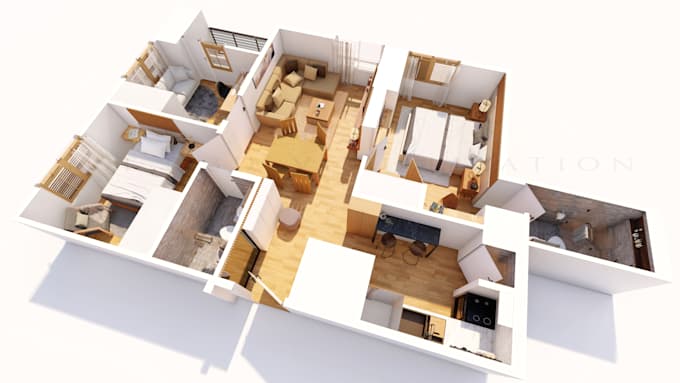 Do 2d and 3d plan layout by Aryzan | Fiverr