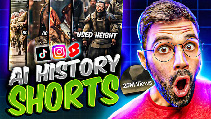 Create ai history shorts youtube video ai history shorts ai reels by Hizbeditor | Fiverr