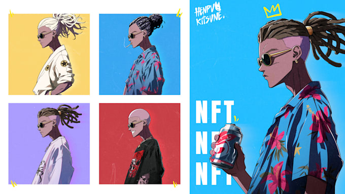 Draw nft pfp art collection, anime and cartoon for nft collectible by ...