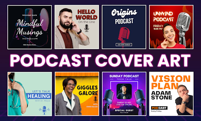 Design professional podcast cover art by Rahilabashir | Fiverr