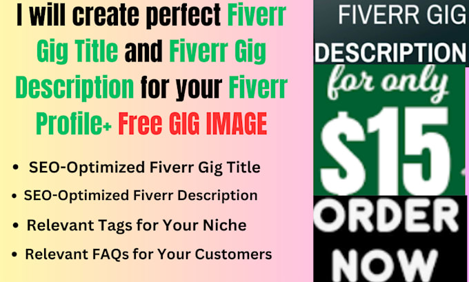 Create and promote fiverr gig description, profile, gig seo, and free ...