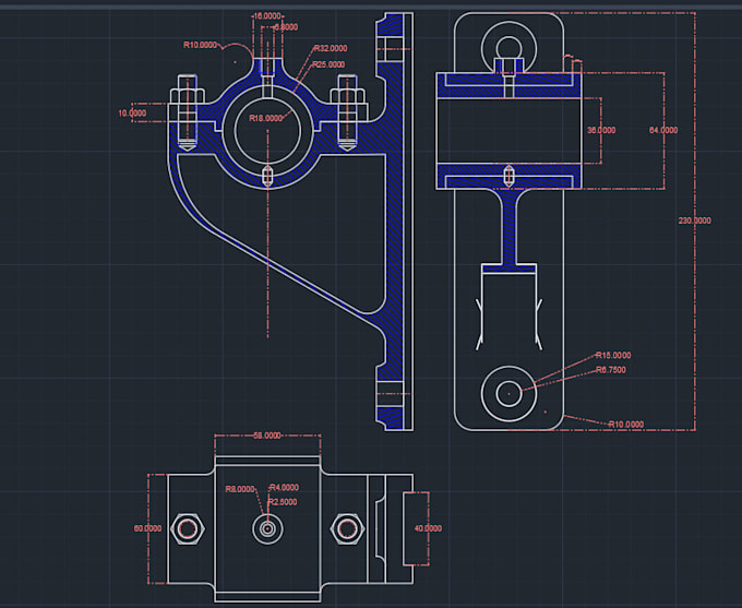 Design a mechanical 2d drawing and isometric using autocad and ...