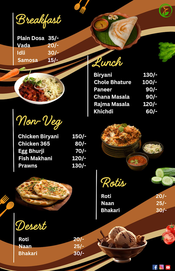 Design a stunning menu card by Kalpitagawas | Fiverr