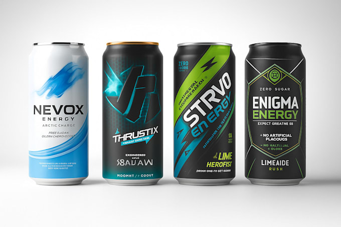 Design energy drink, juice and beverage can or bottle label by ...