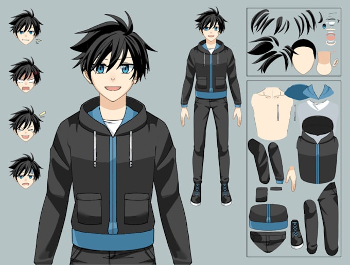 Design and rig pro vtuber character in live2d, for vtuber model and ...