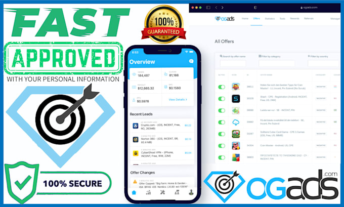 Approve your ogads account, accepted ogads account by Saadiast | Fiverr