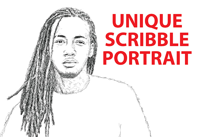 Draw unique scribble portrait by Darwinoo | Fiverr