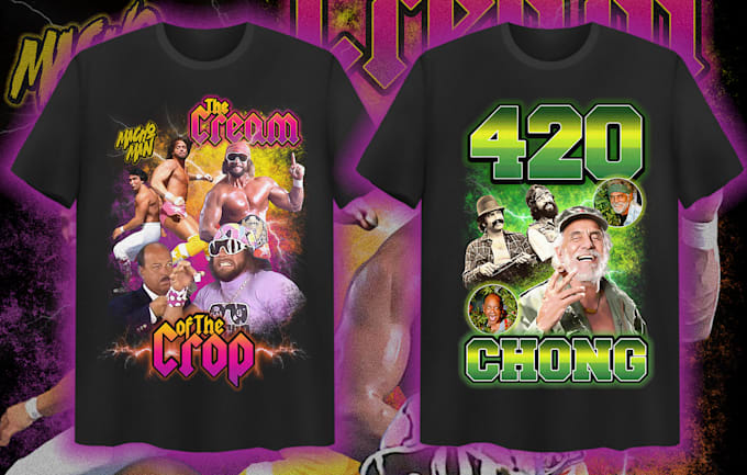 Design a custom 90s bootleg rap tshirt by Unfamouz | Fiverr