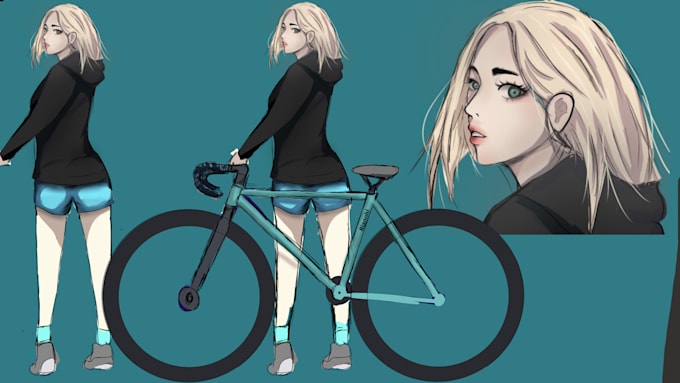 Draw a custom character design and reference sheet by Tata_fall | Fiverr