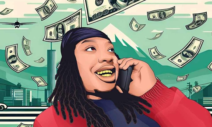 Draw cartoon hip hop single artwork or music album cover art by ...