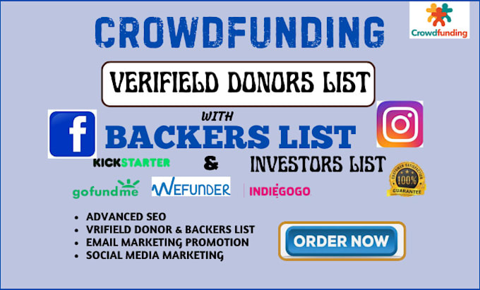Do crowdfunding campaign donor list, backers list and investors list ...
