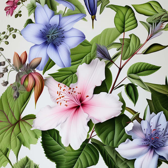Create a realistic botanical drawing by Rosarges | Fiverr