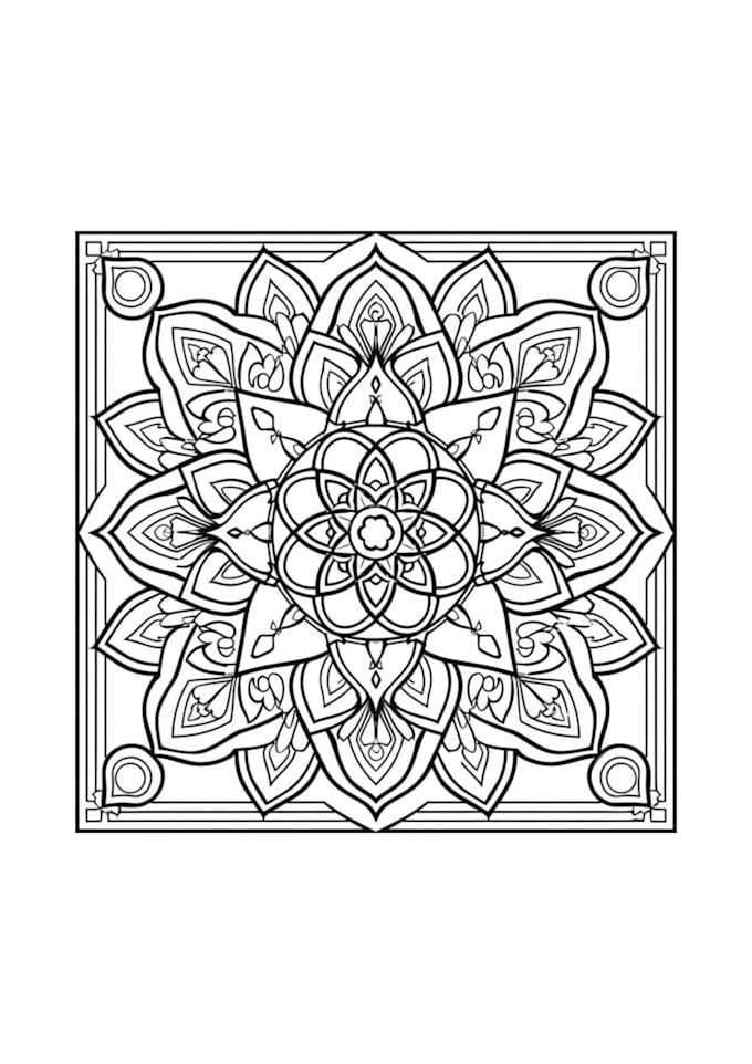 Create 100 mandala coloring book pages for you by Realfabeto | Fiverr