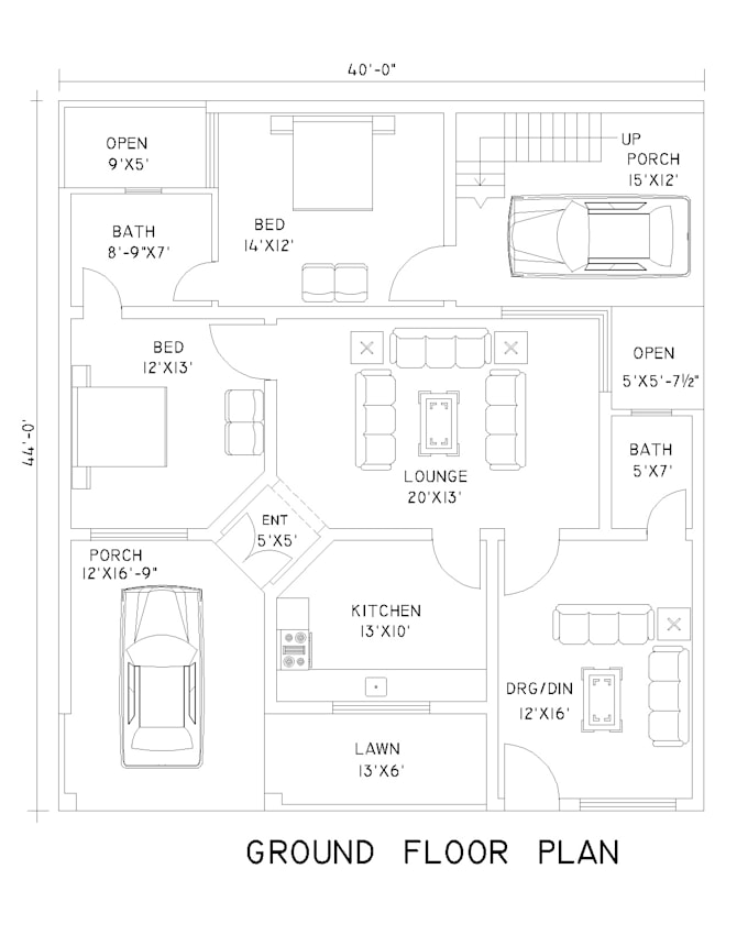 Draw 2d home plans and floor layout designs by Associate396 | Fiverr